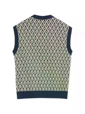 Valentino Garavani Toute La V Jacquard Vest Blue