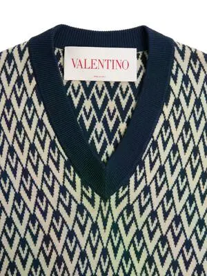 Valentino Garavani Toute La V Jacquard Vest - Blue
