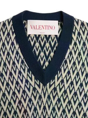 Valentino Garavani Toute La V Jacquard Vest - Blue