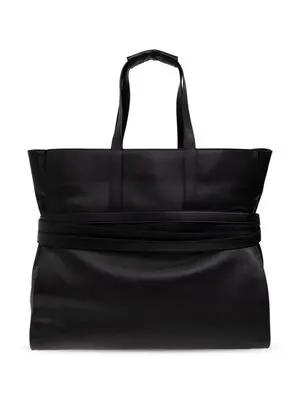 Moschino Tie Me Leather Tote Bag - Black