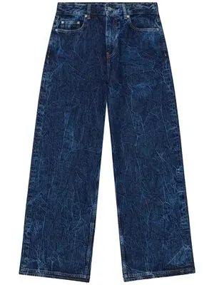 GANNI Marri Crinkled-effect Jeans - Blue