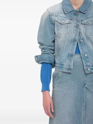 Victoria Beckham Padded Denim Jacket - Blue