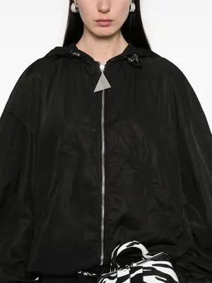 Attico Zip-up Hooded Jacket - Black
