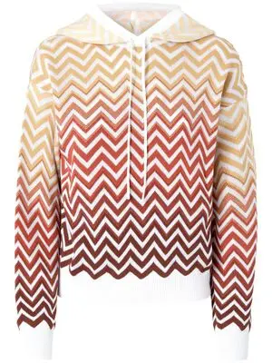Missoni Chevron-knit Hoodie - Neutrals