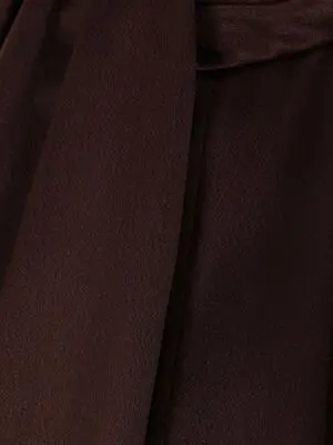 Saint Laurent Garter Detail Silk Blouse - Brown