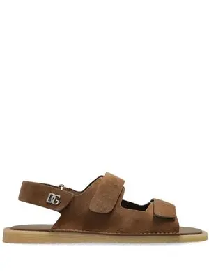 Dolce & Gabbana Touch-strap Leather Sandals - Brown