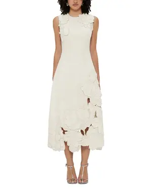 LEO LIN Cleo Applique Sleeveless Midi Dress