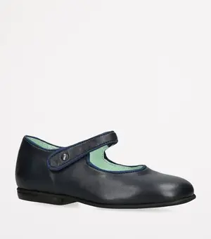 PAPOUELLI Leather Mary Janes - Navy