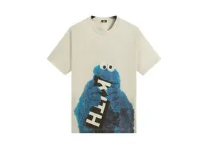 Kith X Sesame Street Cookie Monster Tee Shirt Chalk