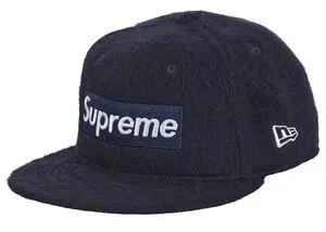 Supreme Mohair Box Logo Cap Navy Blue