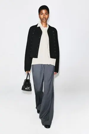 Cos Wool-blend Wide-leg Pants - Gray