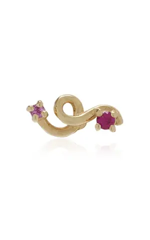 Bea Bongiasca Mini Loop 9k Yellow Ruby, Sapphire Single Earring