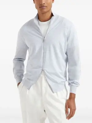 Brunello Cucinelli Zip-up Sweater - Blue