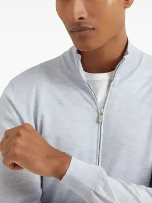 Brunello Cucinelli Zip-up Sweater - Blue