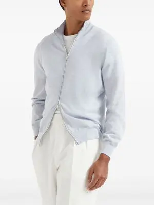 Brunello Cucinelli Zip-up Sweater - Blue