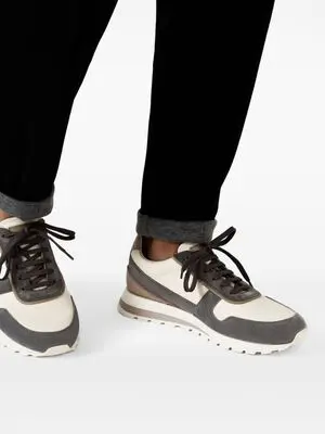 Brunello Cucinelli Panelled Sneakers - Grey