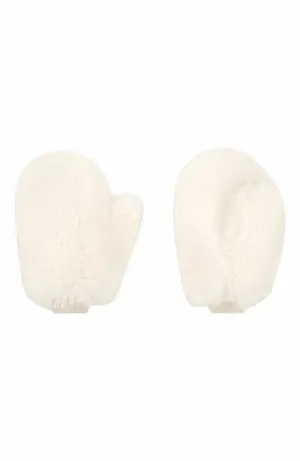 Cynthia Rowley Faux Fur Mittens - Ivory