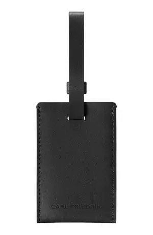 CARL FRIEDRIK Leather Luggage Tag - Black