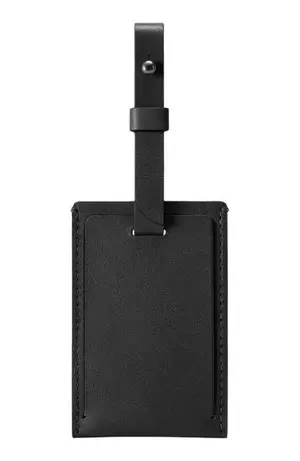 CARL FRIEDRIK Leather Luggage Tag - Black