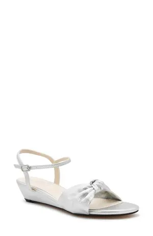TOUCH UPS Rose Ankle Strap Wedge Sandal - Silver