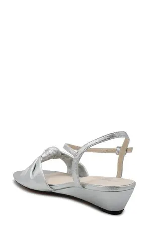 TOUCH UPS Rose Ankle Strap Wedge Sandal - Silver