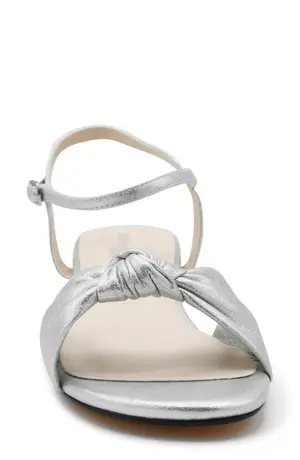 TOUCH UPS Rose Ankle Strap Wedge Sandal - Silver