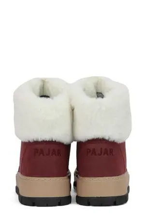 Pajar Chalet Faux Shearling Waterproof Bootie - Burgundy