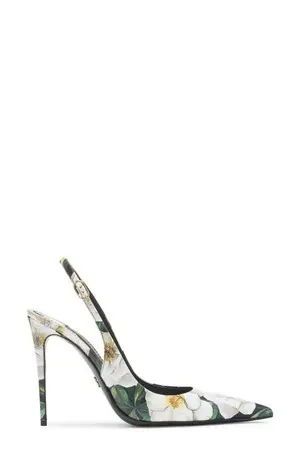 Dolce & Gabbana Gardenia Print Slingback Pumps