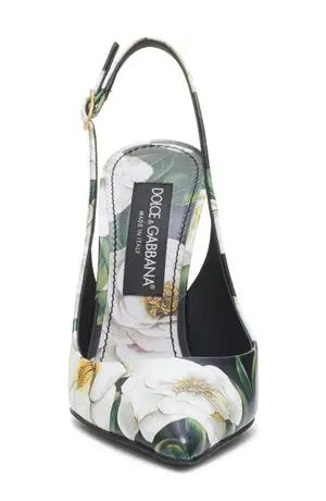 Dolce & Gabbana Gardenia Print Slingback Pumps