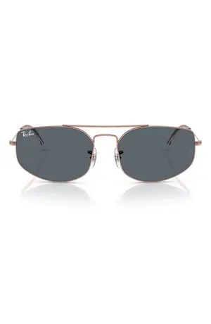 Ray-ban 57mm Irregular Oval Sunglasses - Copper