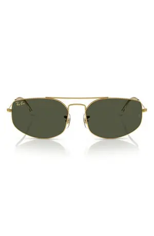 Ray-ban 57mm Irregular Oval Sunglasses - Yellow Gold