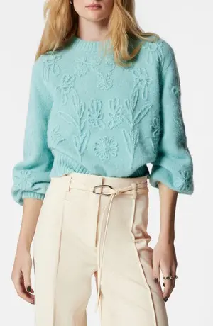 & Other Stories Floral Textured Sweater