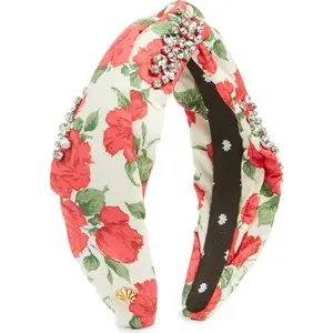 Lele Sadoughi Marlene Liberty Crystal Knotted Headband - Lipstick Rose