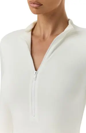 Naked Wardrobe Quarter Zip Jumpsuit - White