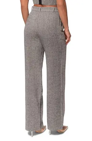 JLUXLABEL Herringbone Tweed Pleated Pants