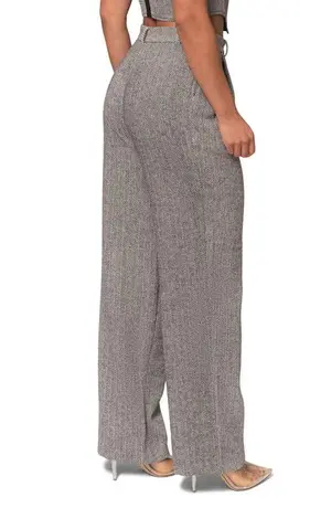 JLUXLABEL Herringbone Tweed Pleated Pants