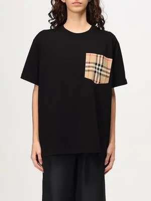 Burberry Checked Pocket T-shirt - Black