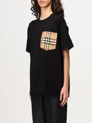 Burberry Checked Pocket T-shirt - Black