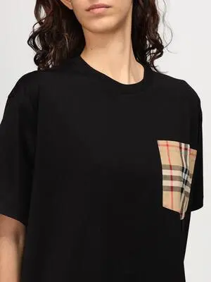 Burberry Checked Pocket T-shirt - Black