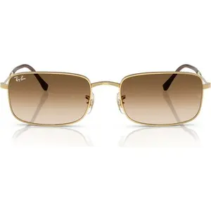 Ray-ban 56mm Gradient Rectangle Sunglasses - Gold Flash