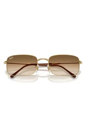 Ray-ban 56mm Gradient Rectangle Sunglasses - Gold Flash