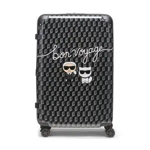 Karl Lagerfeld Bon Voyage Upright Suitcase - Black/grey