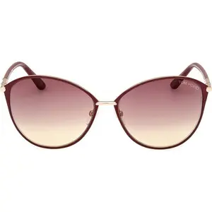 TOM FORD Gradient Cat Eye Sunglasses - Rose Gold Burgundy