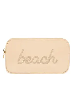Stoney Clover Lane Embroidered Small Stuff Pouch - Sand