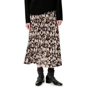 Floral Pleated Skirt