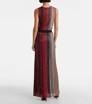Missoni Striped Sequined Lame Maxi Skirt