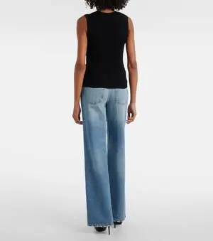 Veronica Beard Sid Ribbed-knit Top