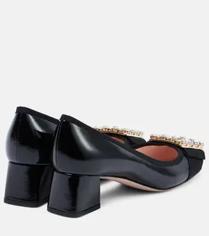 ROGER VIVIER Tres Vivier Embellished Patent Leather Pumps