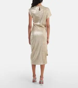 Rabanne Asymmetric Draped Midi Dress