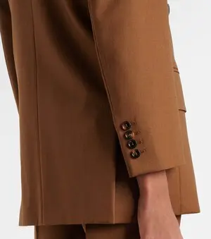 Max Mara Palanca Wool And Silk-blend Blazer - Brown